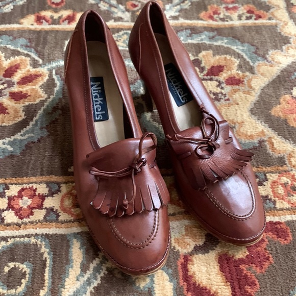 Nickels | Shoes | Vintage Nickels Italian Leather Loafer Heals | Poshmark